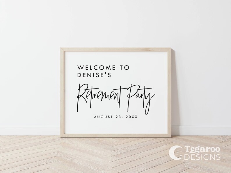 Retirement Party Welcome Sign Simple Modern Minimalist - Etsy
