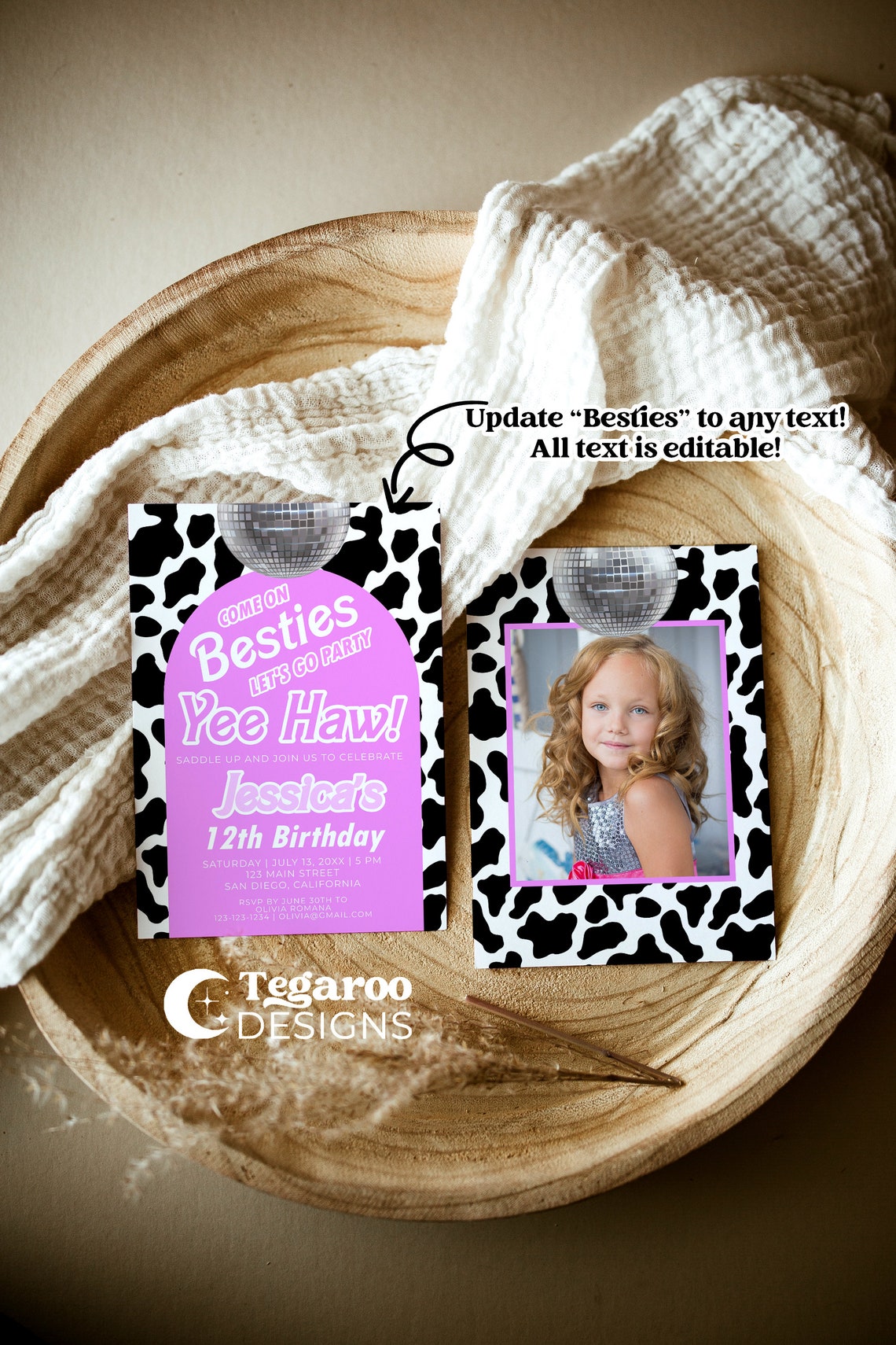 Pink Disco Cowgirl Party Signs | Let's Go Girls | Space Cowgirl ...