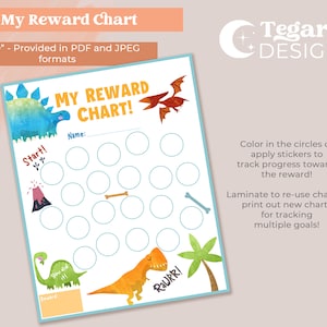Dinosaur Dino Reward Chart | Behavior Potty Chart | Dinosaur Chore ...