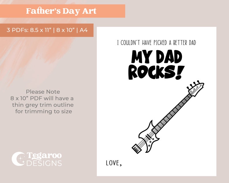 My Dad Rocks Father's Day Gift Present Hand Print Art - Etsy