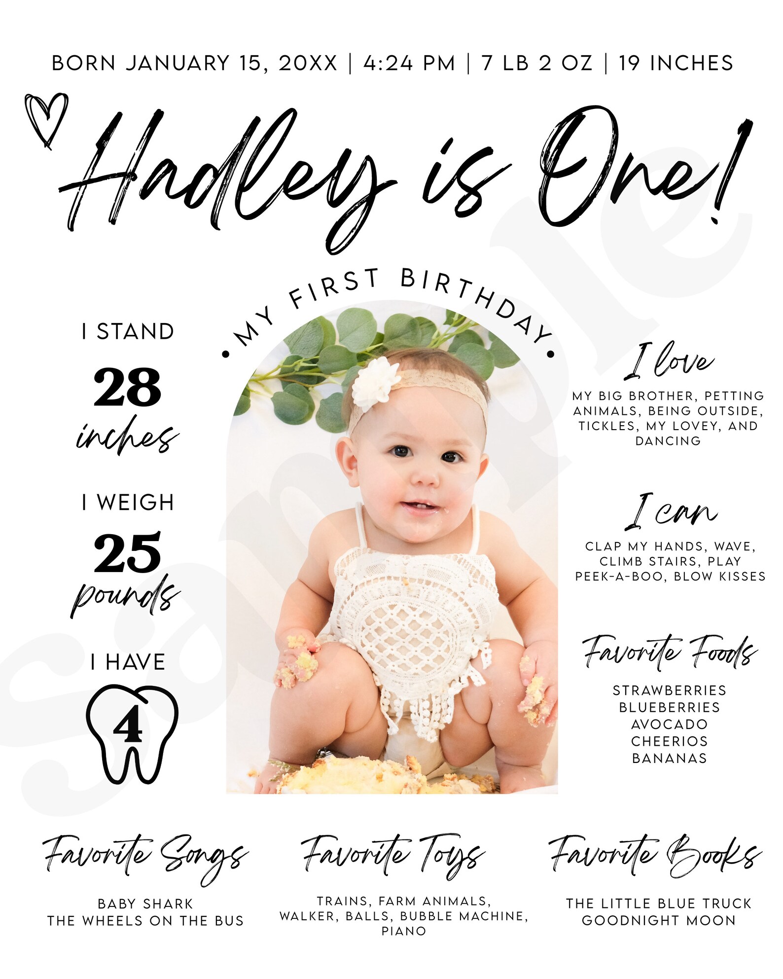 Baby's First Year Milestone Board Template Fully - Etsy