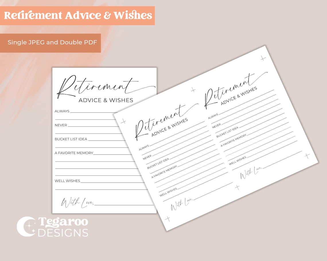 Retirement Advice and Wishes Party Game | Retirement Activity | Fun ...