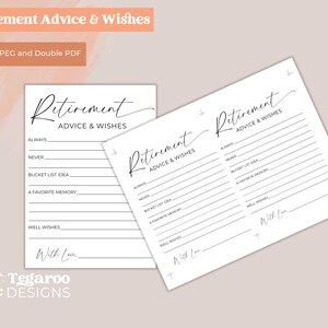 Retirement Advice and Wishes Party Game | Retirement Activity | Fun ...