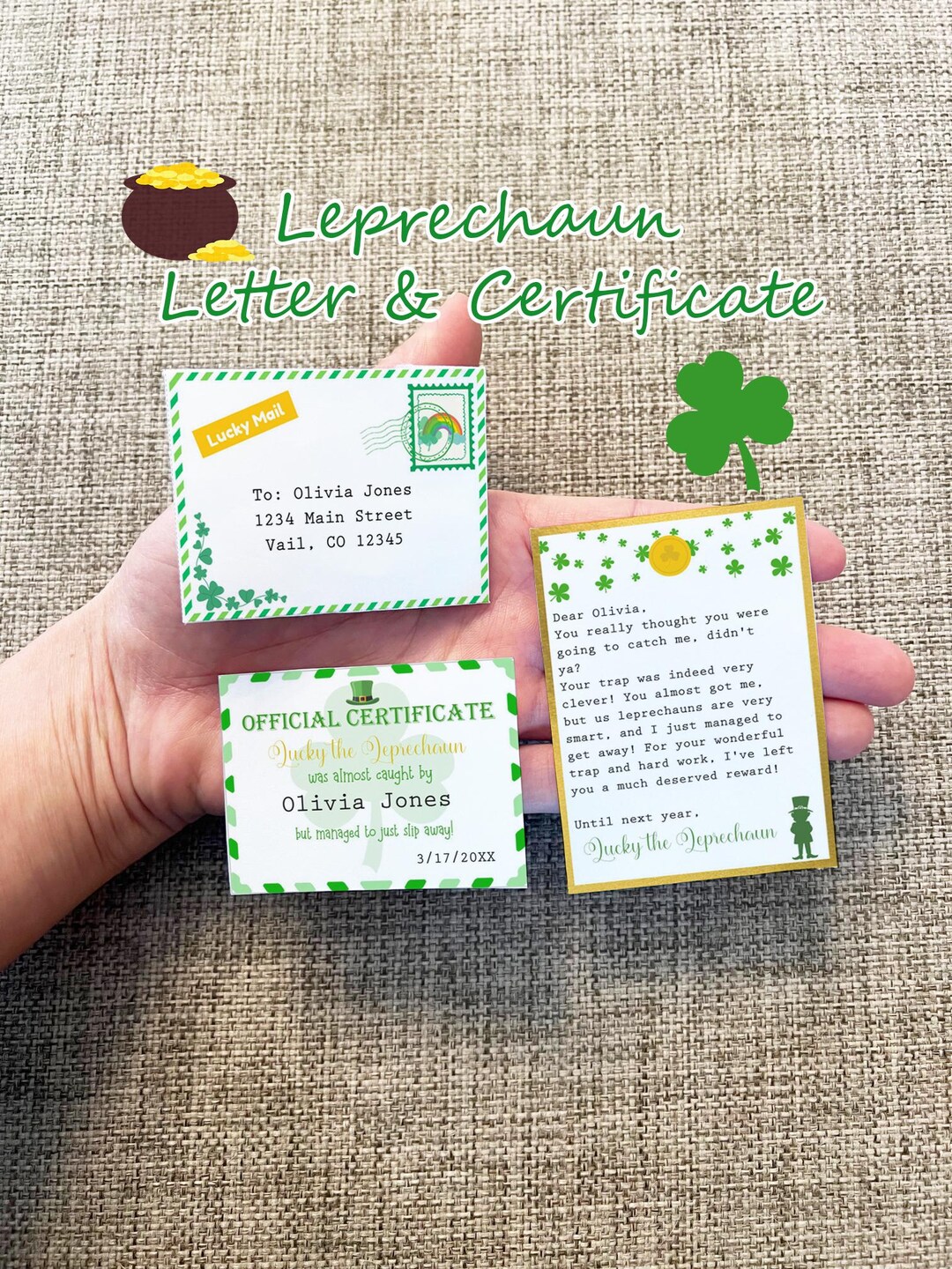 Leprechaun Letter and Leprechaun Trap Certificate | St. Patrick's Day ...