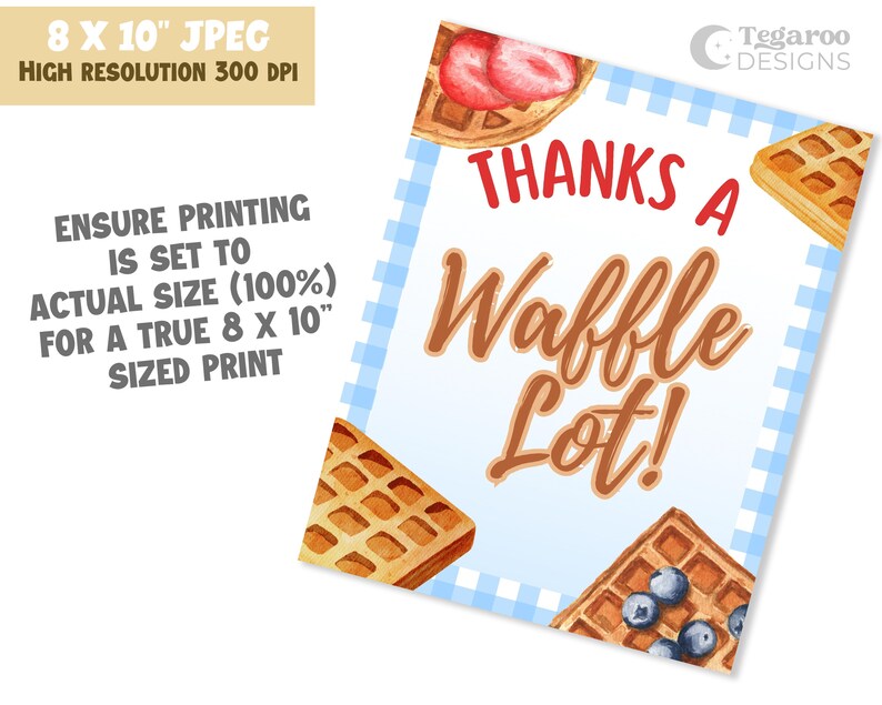 Waffle Bar Sign | Pancake Breakfast Signs | Thanks a Waffle Lot ...