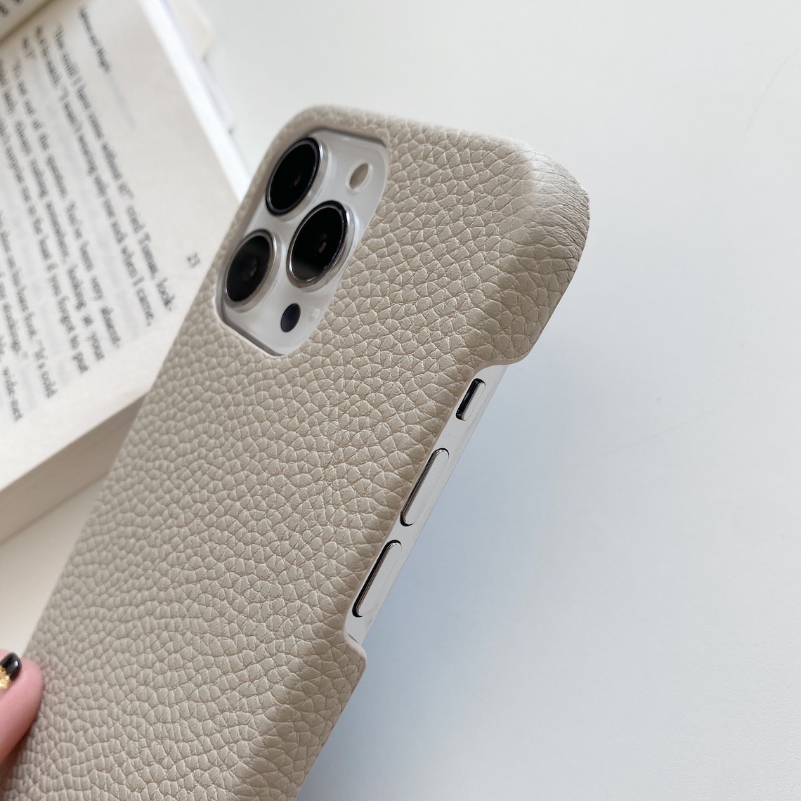 Personalized Pebble Genuine Leather Case Monogram Iphone | Etsy UK