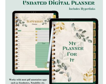 Digital Planner, Hyperlinked, Undated, for Goodnotes and Notability, on ...