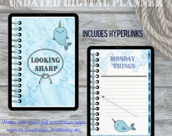 Digital Planner Hyperlinked Undated for Goodnotes and - Etsy