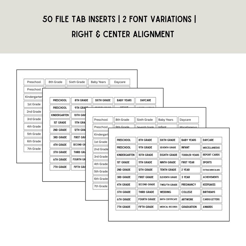 School Memory Box | File Folder Cover | File Tab Inserts | Printable ...