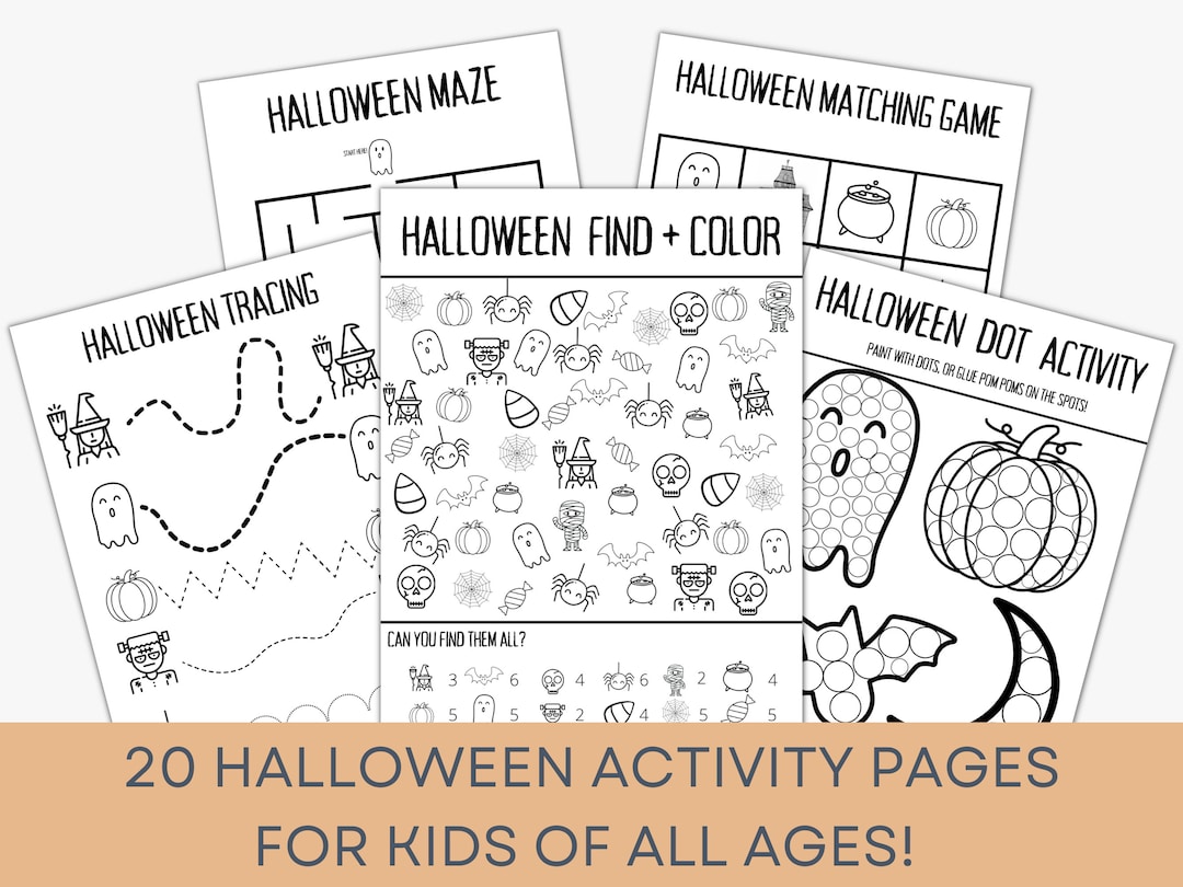 Halloween Activity Pages for Kids | Kids Halloween Activity Sheets ...