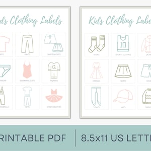 Kids Clothes Labels, Kids Dresser Drawer Closet Labels, Kids Drawer ...