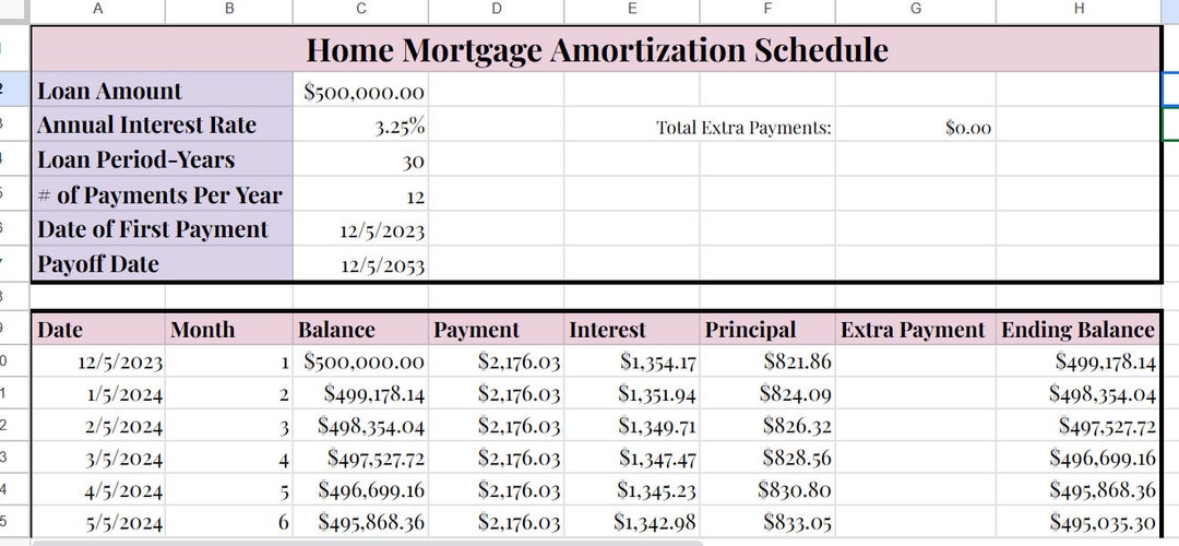 Home Mortgage Amortization Spreadsheet - Etsy Home Mortgage Amortization Spreadsheet - Etsy