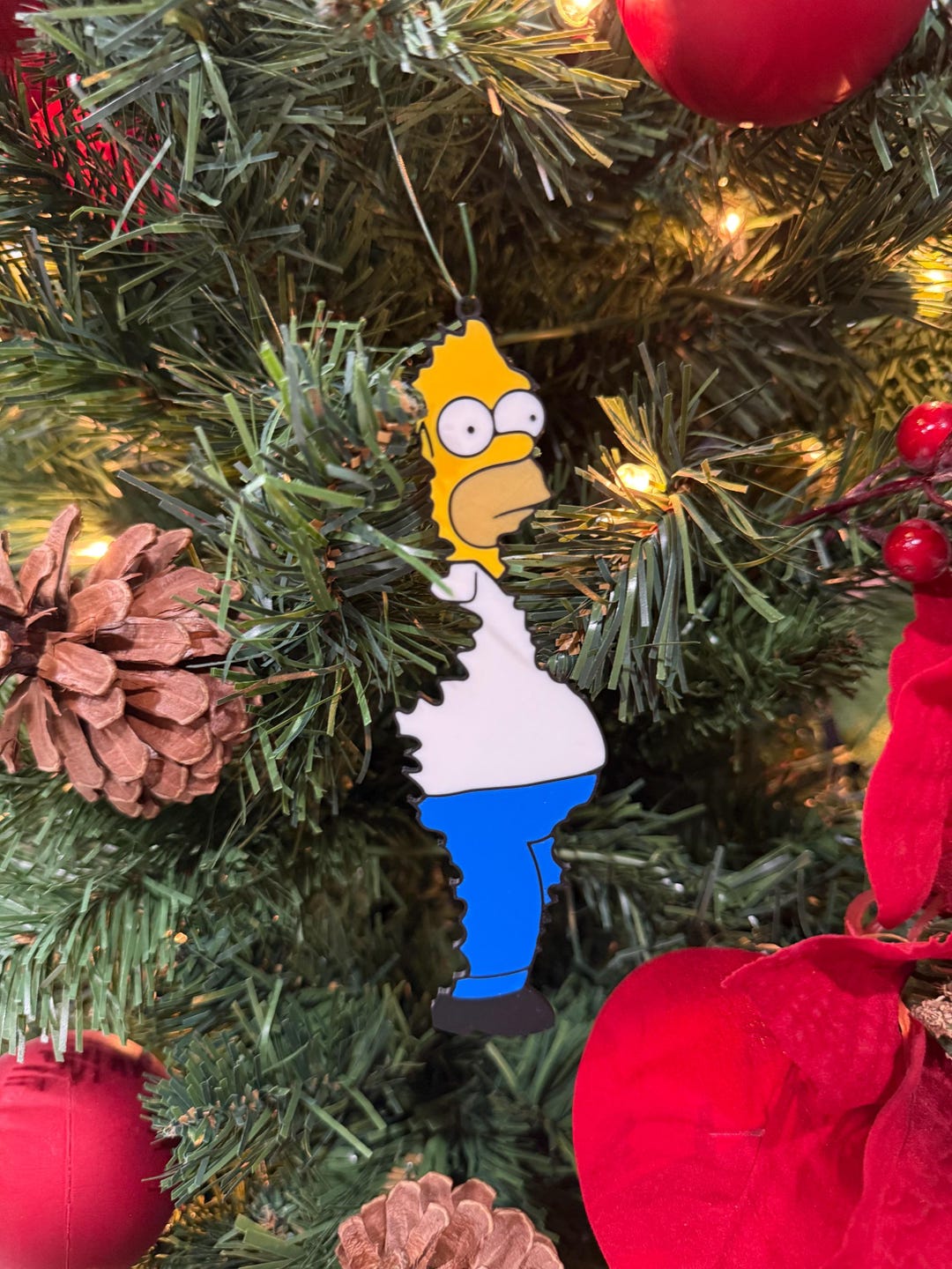 Homer Simpson Fading in a Bush Meme Christmas Ornament / Holiday Decor ...