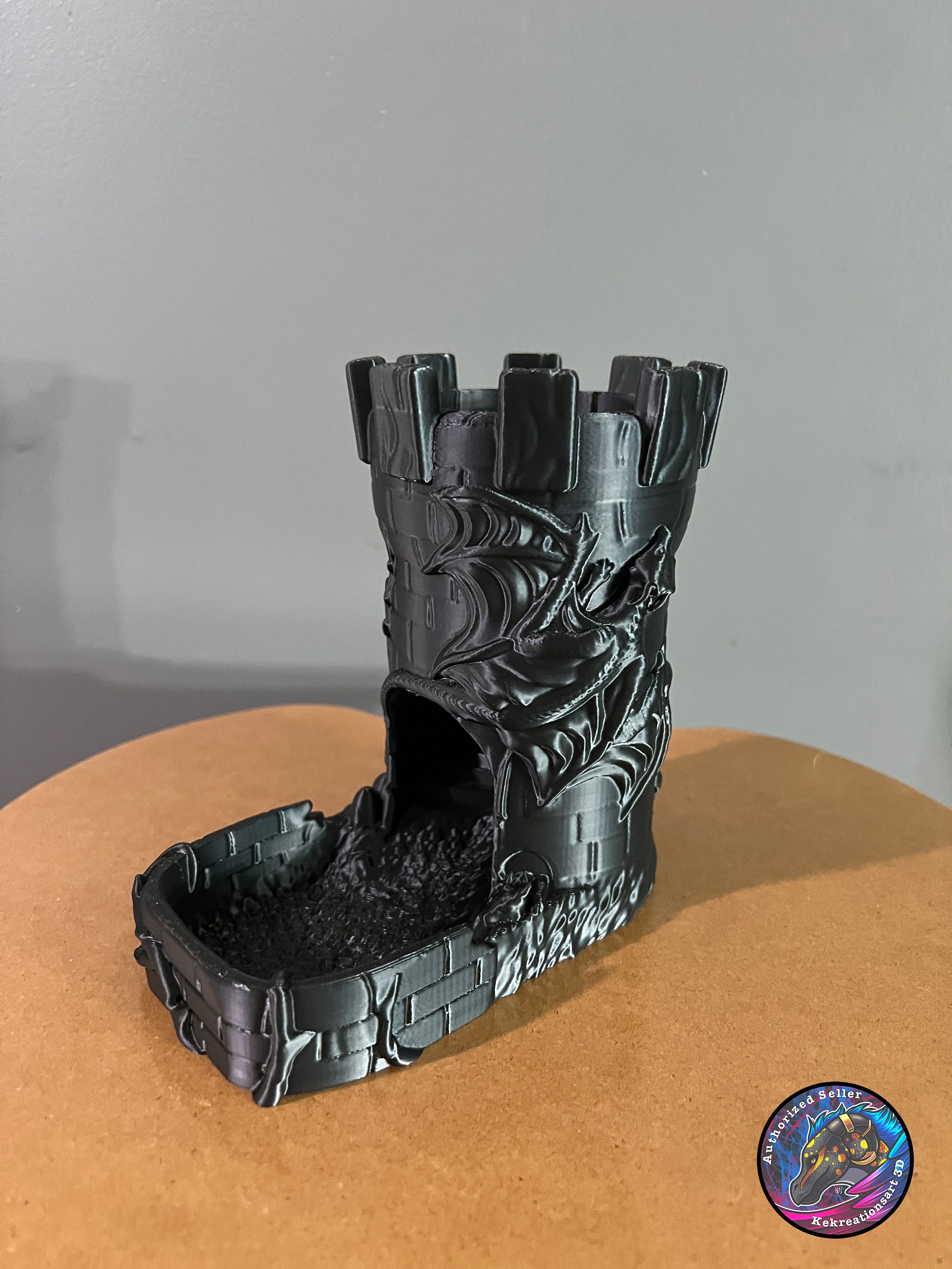 3D Printed Dragon Castle Dice Tower - Etsy
