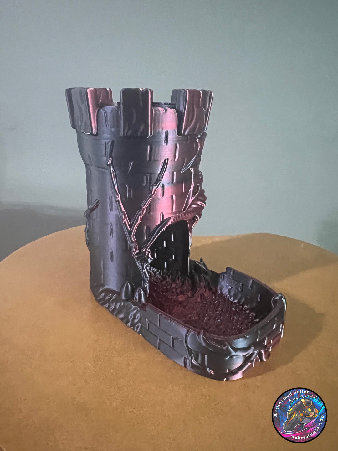 3D Printed Dragon Castle Dice Tower - Etsy