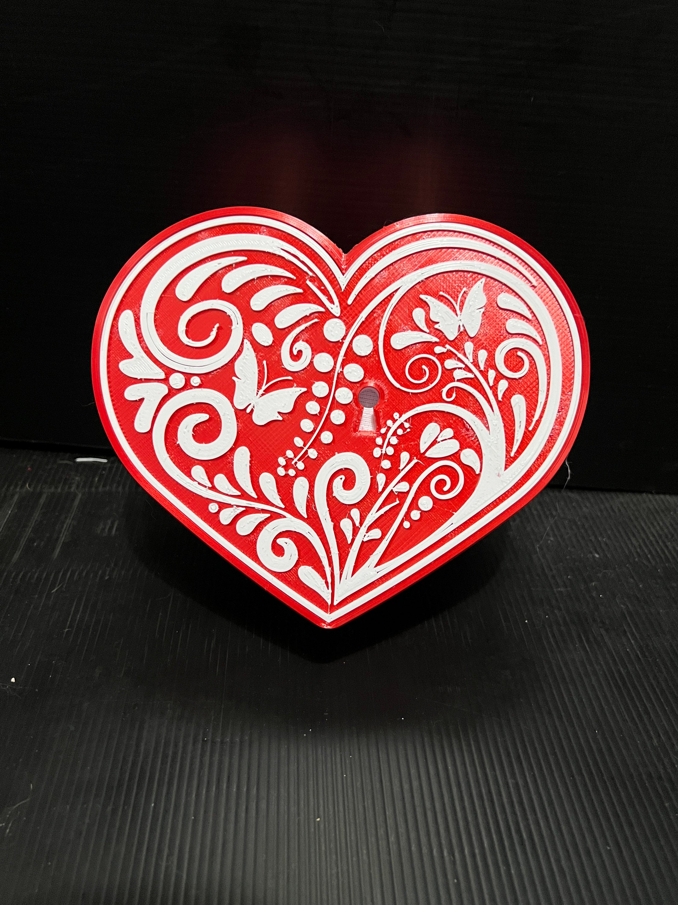 3D Printed Heart Shaped Box - Etsy
