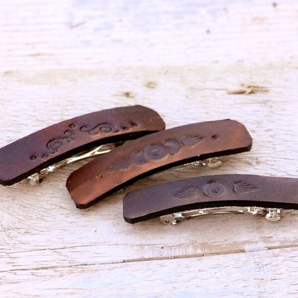 Leather Hair Clip - Etsy