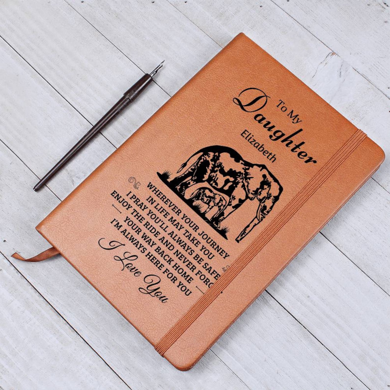 To My Daughter Personalized Leather Journal, Personalized Daughter ...