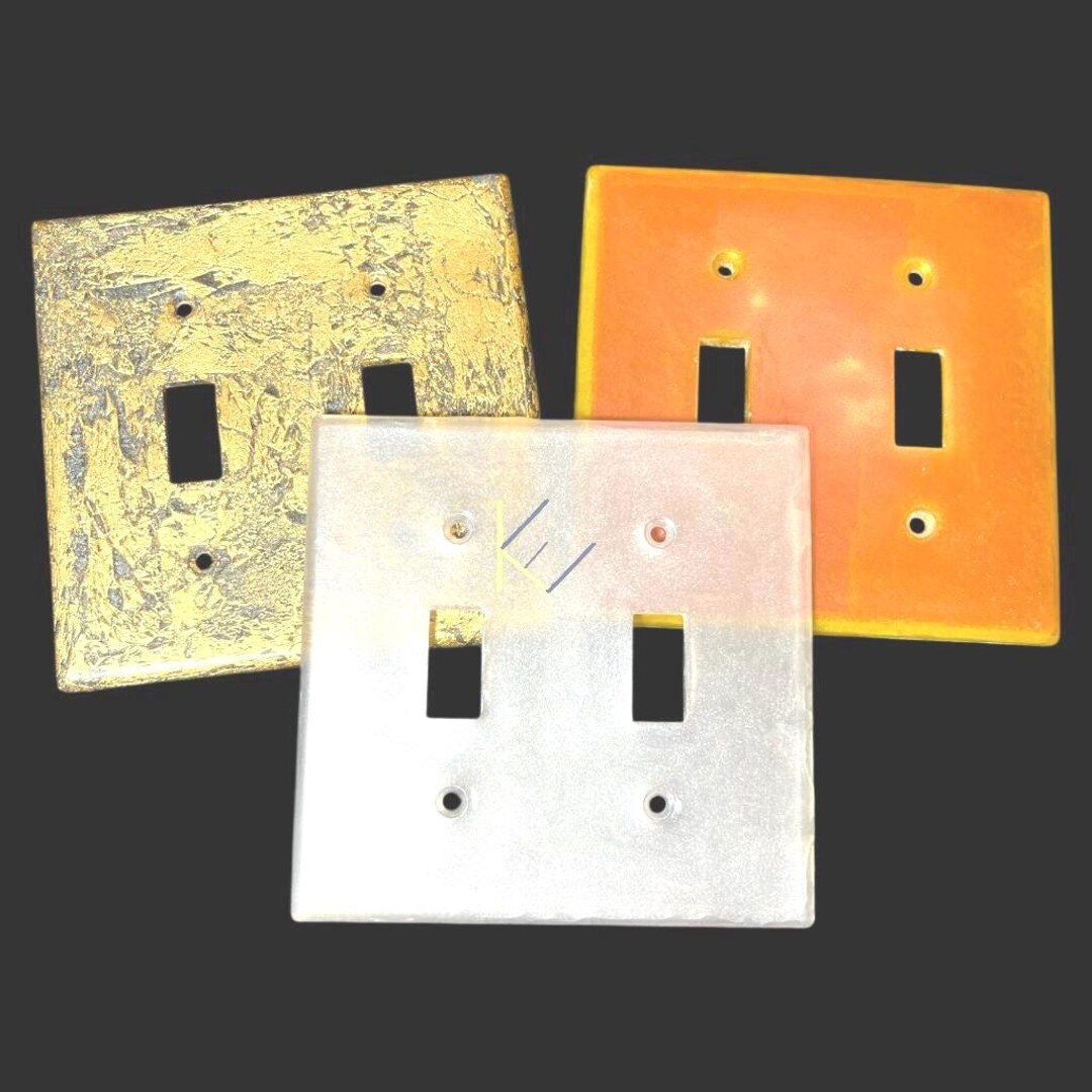 Premade Epoxy Light Switch Cover – Double Switch Plate – Ready to Ship ...