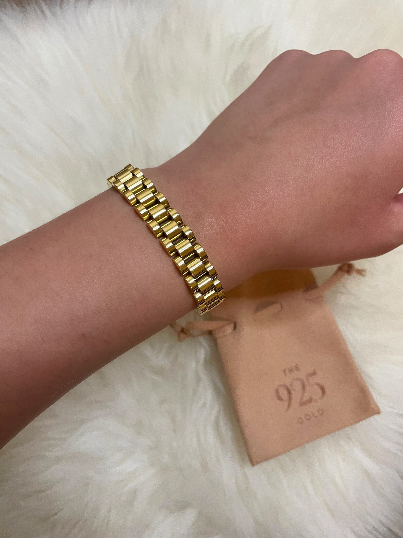 18k Gold Plated Watch Band Bracelet Gold Chunky Chain - Etsy