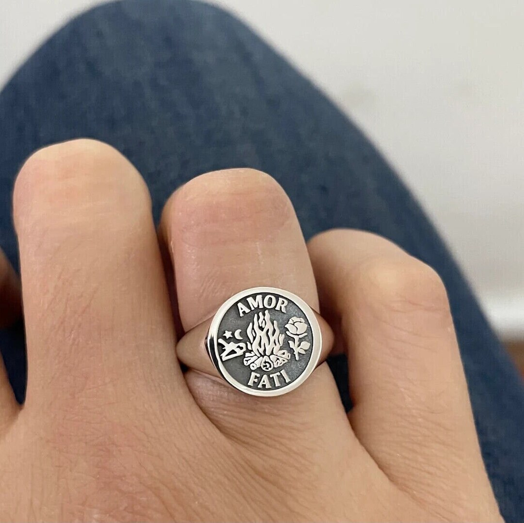 Amor Fati Ring, Amor Fati Signet Ring, Love of Fate Ring, Daily Stoic ...