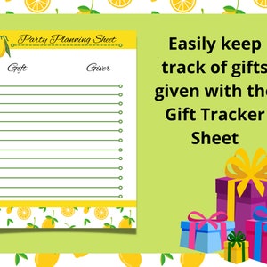 Lemon Birthday Party Bundle Printable Digital Download Planning Sheets ...