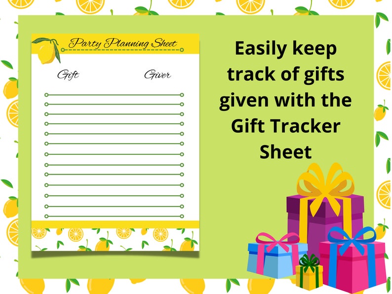 Lemon Birthday Party Bundle Printable Digital Download Planning Sheets ...