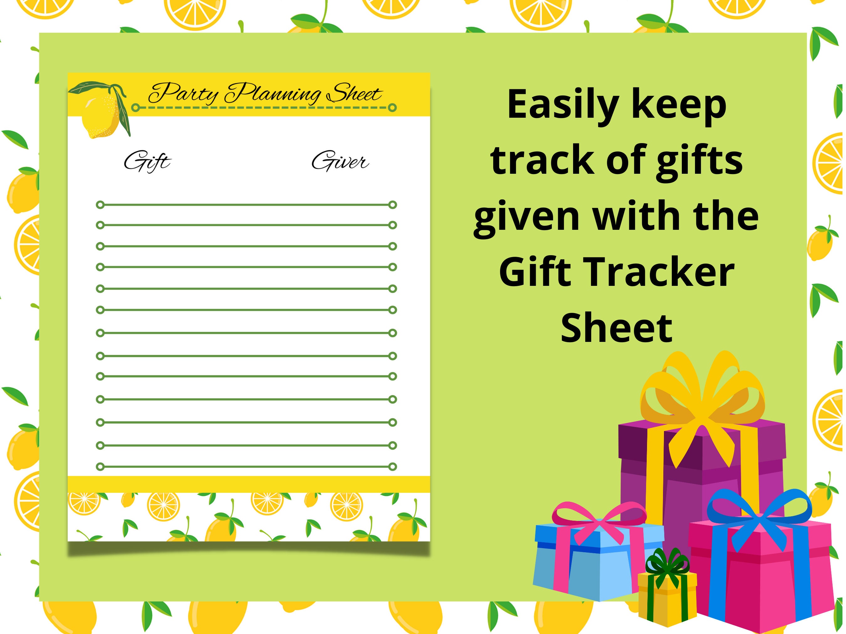 Lemon Birthday Party Bundle Printable Digital Download Planning Sheets ...