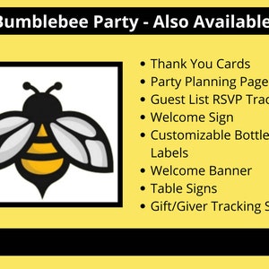 Cute Bumblebee Birthday Party Bundle - Printable Digital Download ...
