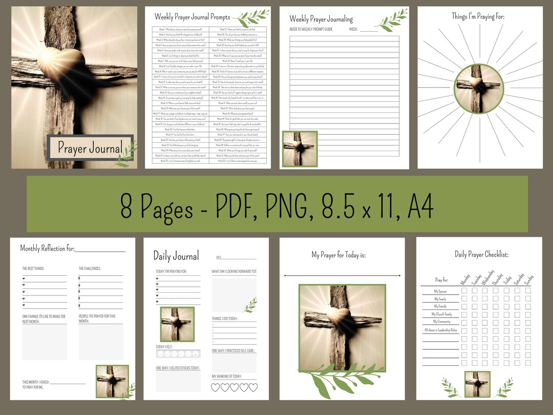 Prayer Journal - Printable Daily Prayer 52 Weekly Journal Writing ...