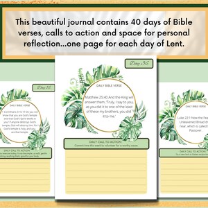 Lent Journal, Daily Activities, Devotional Bible Verse, 40 Days ...