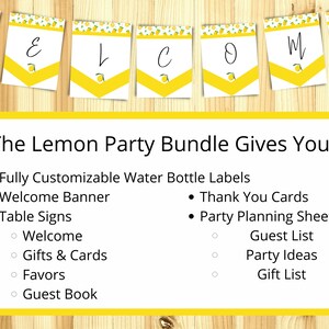 Lemon Birthday Party Bundle Printable Digital Download Planning Sheets ...