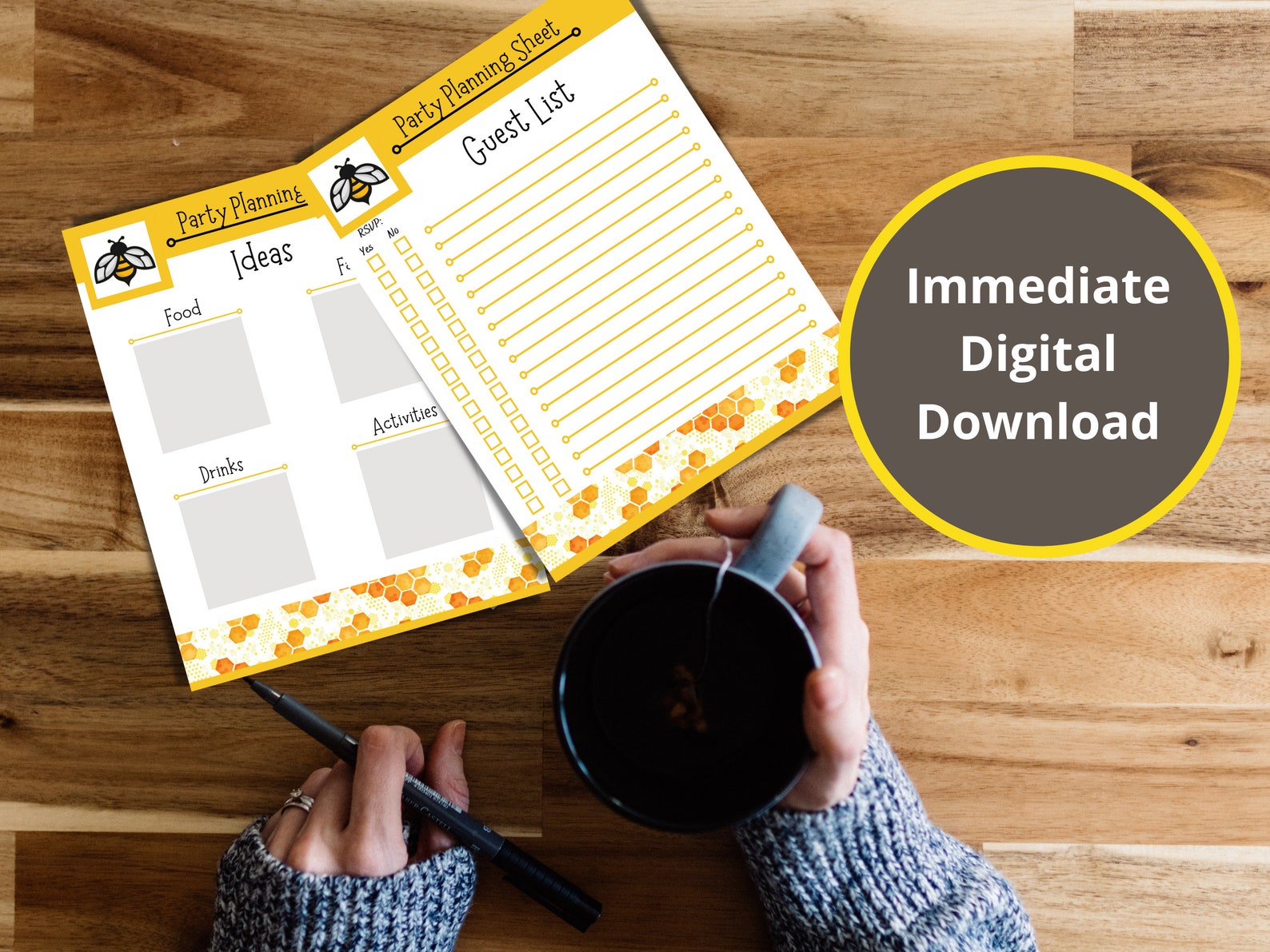Cute Bumblebee Birthday Party Bundle - Printable Digital Download ...