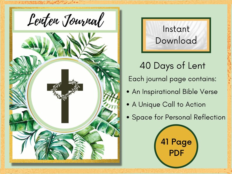 Lent Journal, Daily Activities, Devotional Bible Verse, 40 Days ...