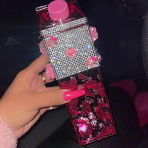 17 Ounce Custom Hot Pink Y2K Deco Bling Milk Carton Flask Tumbler - Etsy