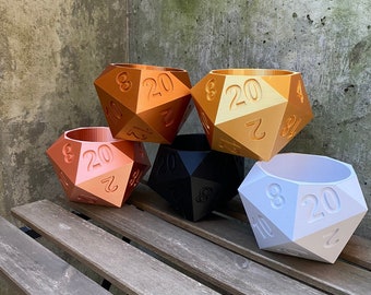 D20 Planter | Dnd Dice | 3D Printed | Hand-painted | Houseplants Pots ...
