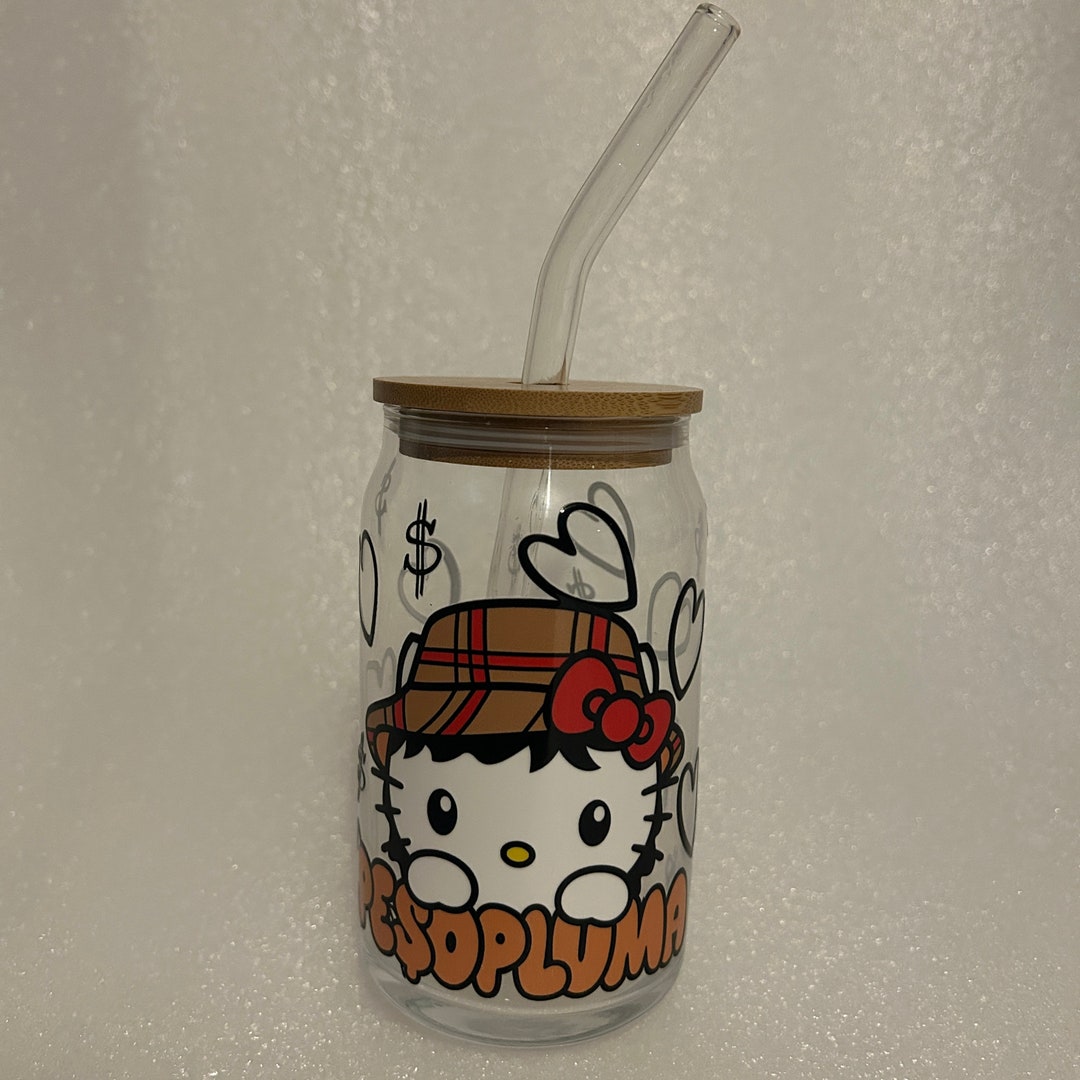 Peso Puma Glass Libby Cup W/ Lid and Glass Straw- 16oz - Etsy