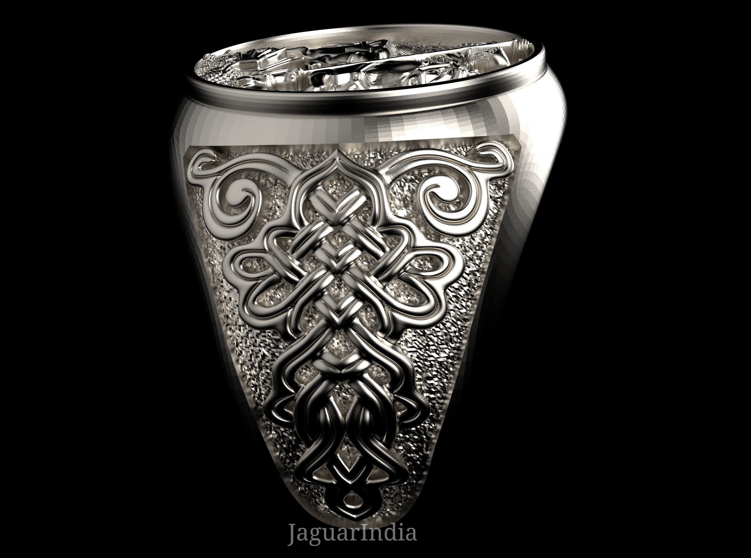 Silver St George Ring 925K Saint George of Lydda Dragon - Etsy