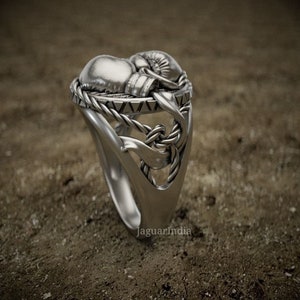 925 Sterling Silver, Boxing Ring Fighter Ring, Boxing Fan Ring, Boxing ...