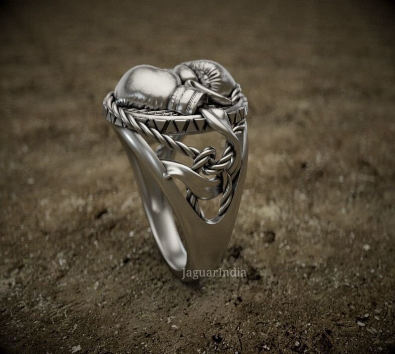 925 Sterling Silver, Boxing Ring Fighter Ring, Boxing Fan Ring, Boxing ...
