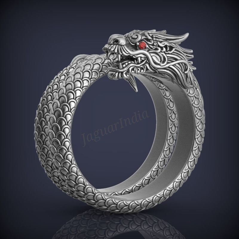Dragon Sterling Silver Ring Handmade Solid Medieval 925 Unique - Etsy