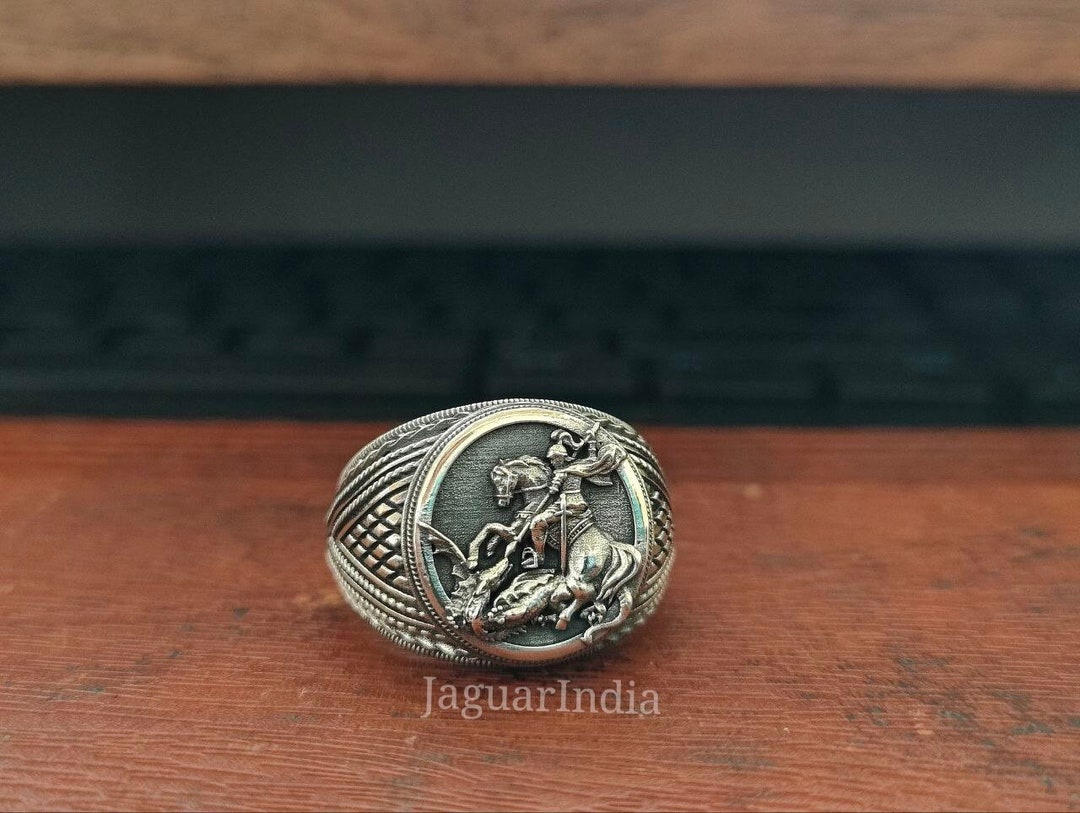 925k Archangel Saint Michael Signet Ring, Christian Ring, Scripture ...