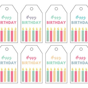 Happy Birthday Gift Tags! Printable Happy Birthday Gift Tags! Candle ...