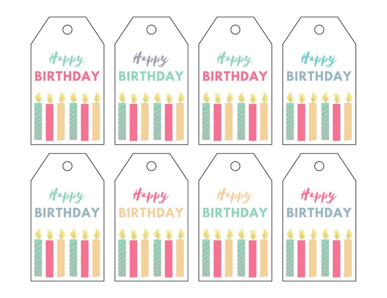 Happy Birthday Gift Tags! Printable Happy Birthday Gift Tags! Candle ...