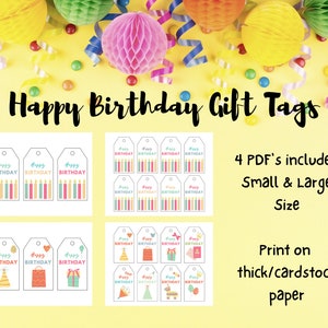 Happy Birthday Gift Tags! Printable Happy Birthday Gift Tags! Candle ...
