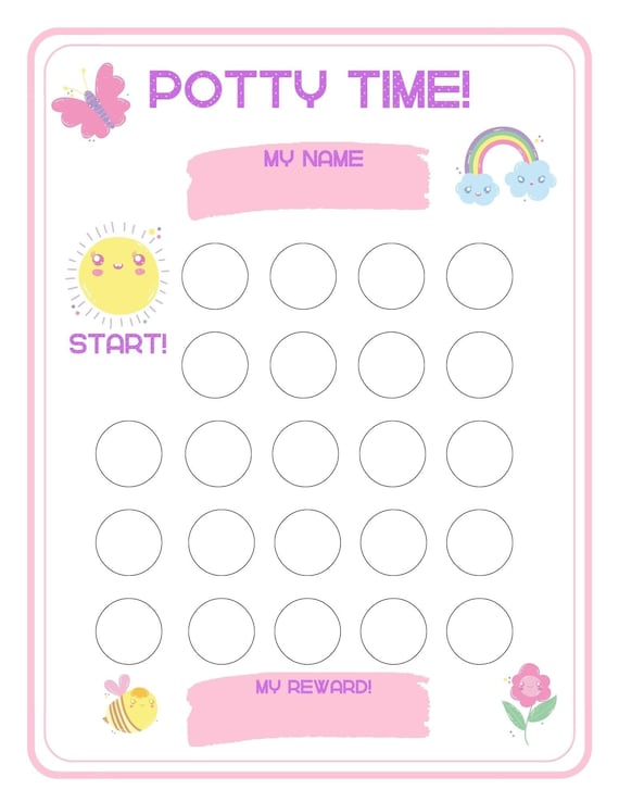 Butterfly Potty Training Sticker Chart | Etsy