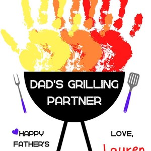 Happy Father's Day Handprint Craft! Dad's Grilling Partner Handprint ...