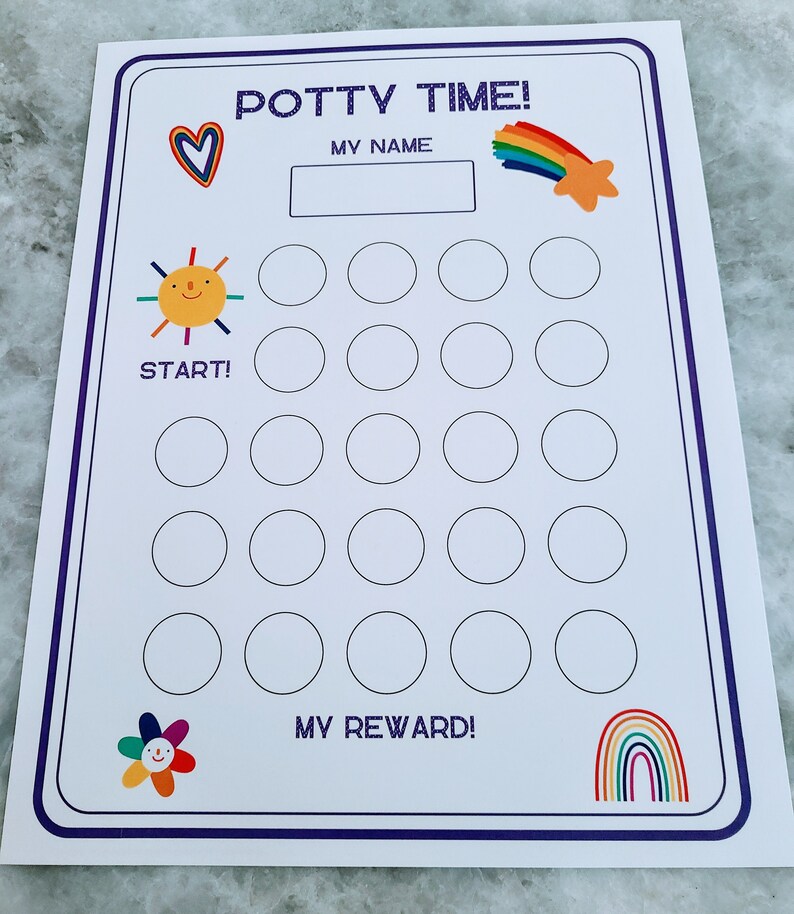 Rainbow Potty Training Sticker Chart - Etsy