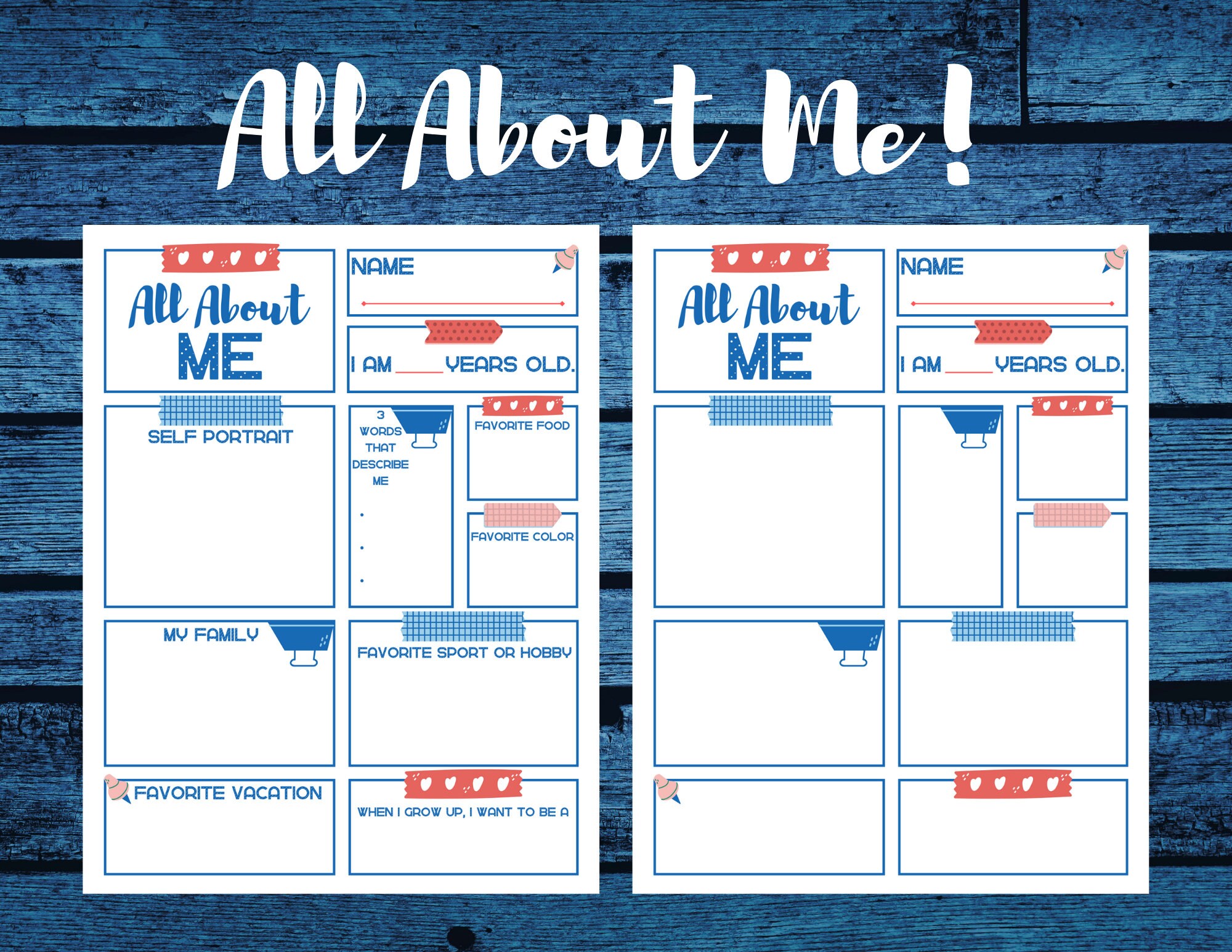 All About Me! All About Me Printable! Get to Know You! Back to School ...
