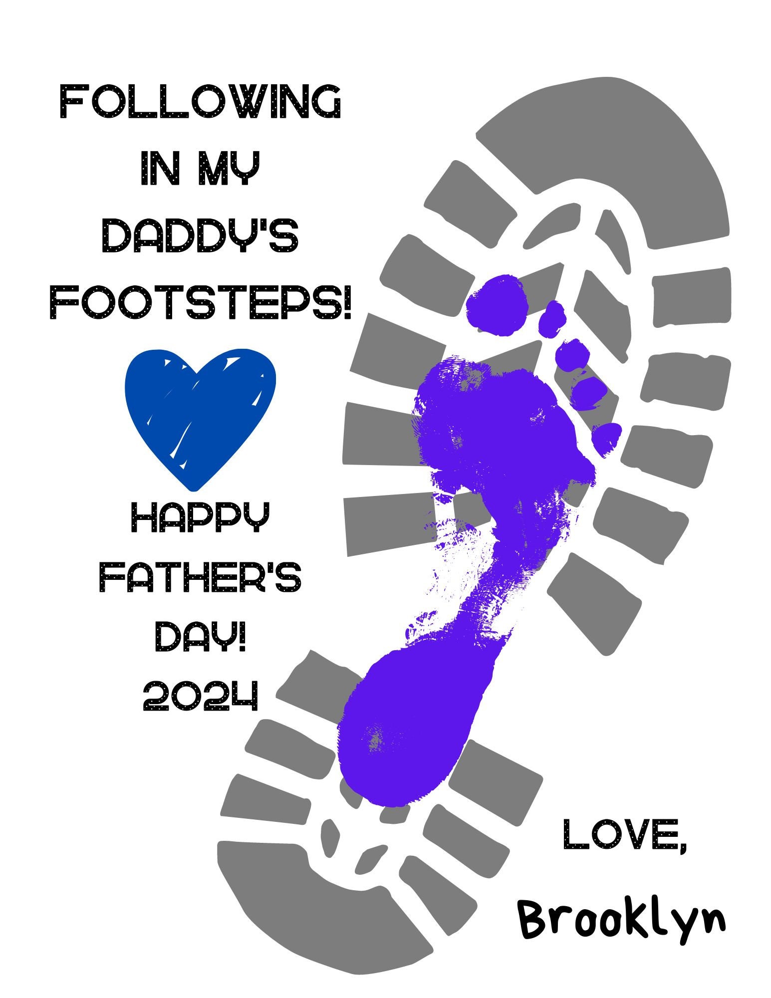 Happy Father's Day Footprint Craft Father's Day Gift From Kids ...